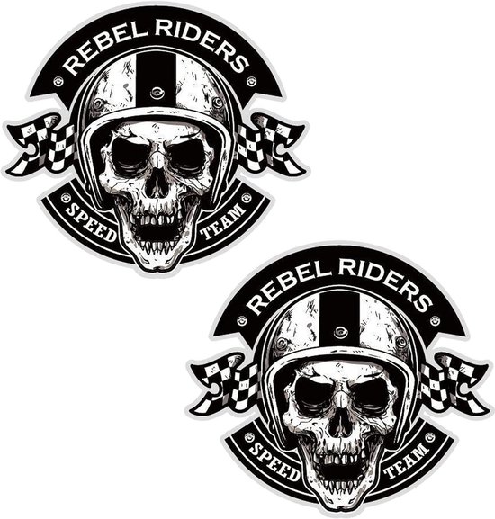 Decoratieve Doodskop Stickers voor Auto Motorfiets en Laptop 2 Stuks | bol