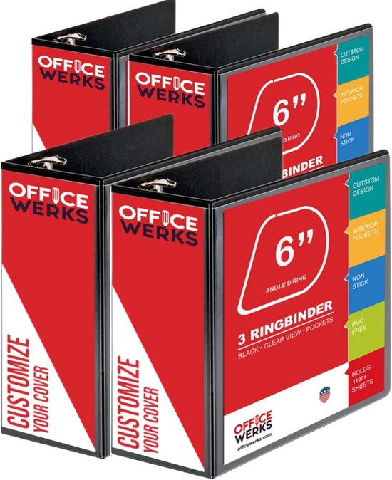 Set van 3 D-Ringmappen met 6 inch Ringcapaciteit - Presentatiemap A4 ...