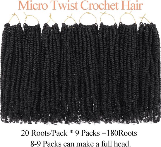 30,5 cm Micro Twist Krokus Haar Vlechten Set, Mini Passion Twist Nep ...