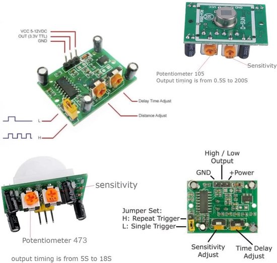 PIR Bewegingssensor voor Arduino en Raspberry Pi - Infrarood Module met ...