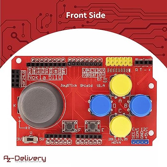 AZDelivery 5 x PS2 Joystick Schild Spel Pad Toetsenbord V2.0 compatibel ...