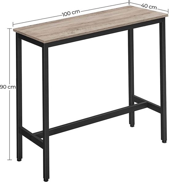 Table de Bar Rootz - Table de Bar Rectangulaire - Table de Pub - Table ...
