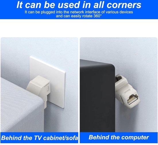 RJ45 Ethernet Coupler - 10Gbps - 90 Degree Cat6A RJ45 Bus to Bus ...