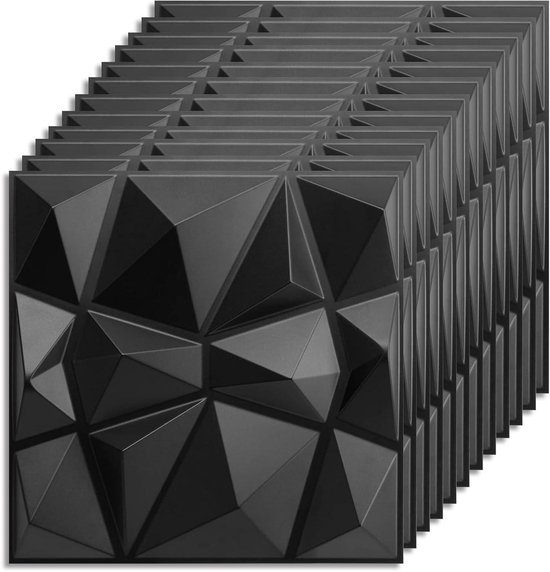 Inovra Plus - 3D wandpanelen PVC plaat voor plafond en gevel - zwart ...