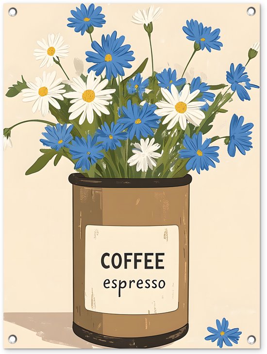 Tuinposter 60x80 cm - Tuindecoratie Coffee - Blik - Minimalistisch ...