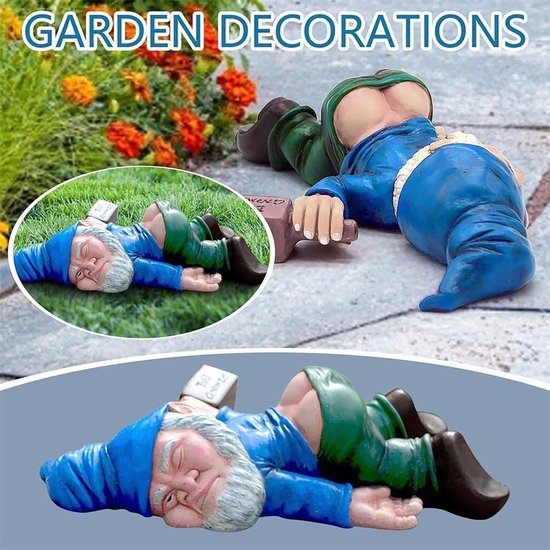 Creatieve dronken tuinkabouter - Grappige hars kabouter voor ...