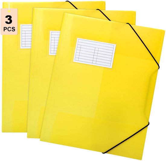 DoocliB A4-mapset van 3, kunststof hoekmap met elastische band - stevige en duurzame... | bol