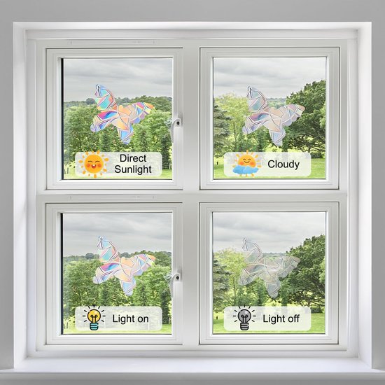 32 Pieces Bird Protection - Sun Catch Stickers - Bird Anti-Collision ...