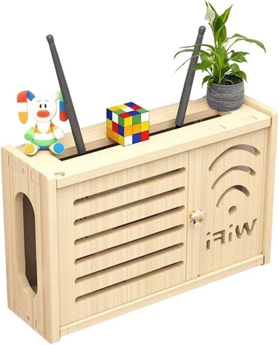 Praktische houten routerkast voor wandmontage - ideaal voor het ...