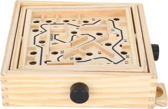 Houten doolhof spel met 60 gaten voor kinderen vanaf 6 jaar | Games | bol