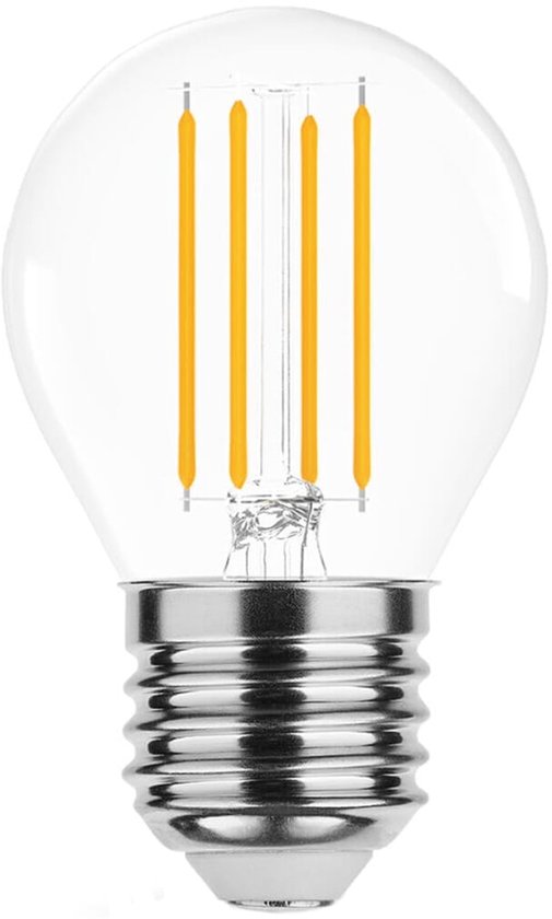 Modee E27 LED Lamp 4W - 470lm - 2700K - Warm Wit - LED Filament Globe Mini P45 -... | bol