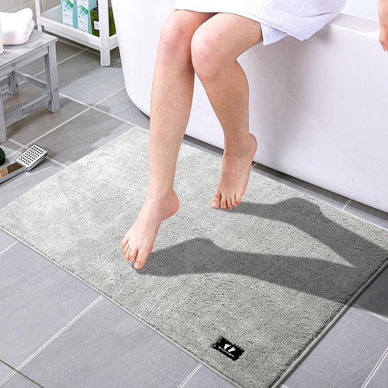 Extra Grote Zachte Antislip Badmat voor Badkamer en Keuken, Lichtgrijs ...