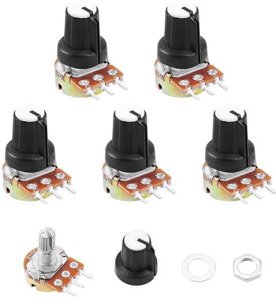 HSEAMALL Linear Taper Rotary Volume B Type potentiometer Pot 5 Pack 10K ...