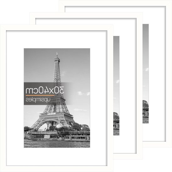 Allecto Premium - Set van 3 witte fotolijsten van 30 x 40 cm met ...