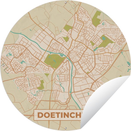 Garden Circle Map - Doetinchem - Vintage - 60x60 cm - Affiche de jardin ...
