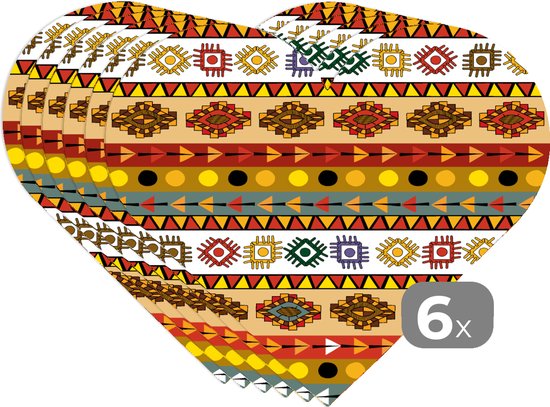 Onderleggers - Placemats - Placemats hartje - Maya - Patroon - Latijns ...
