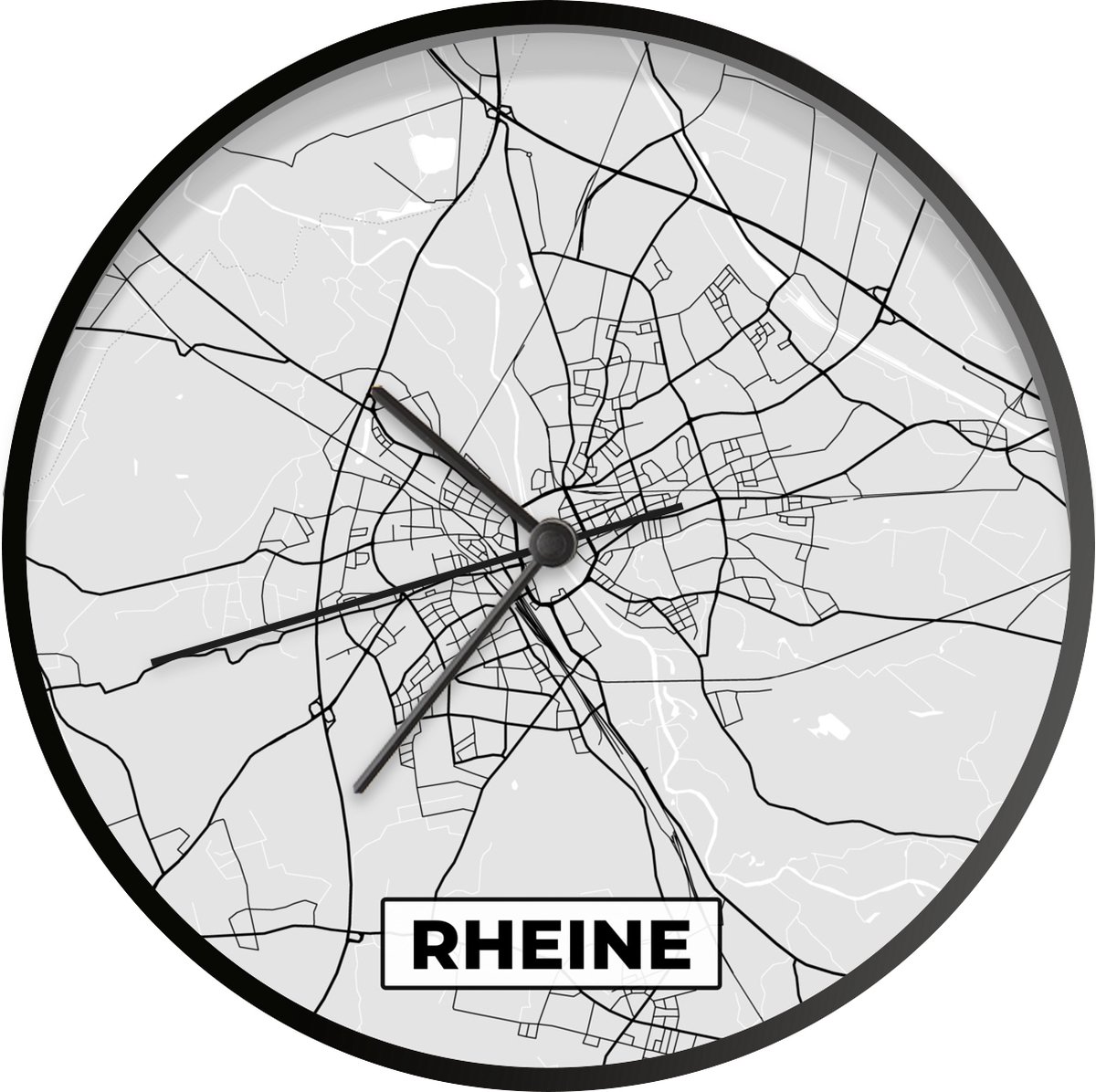 Klok - Ø 30 cm - Rheine - Kaart - Stadskaart - Duitsland - Plattegrond ...