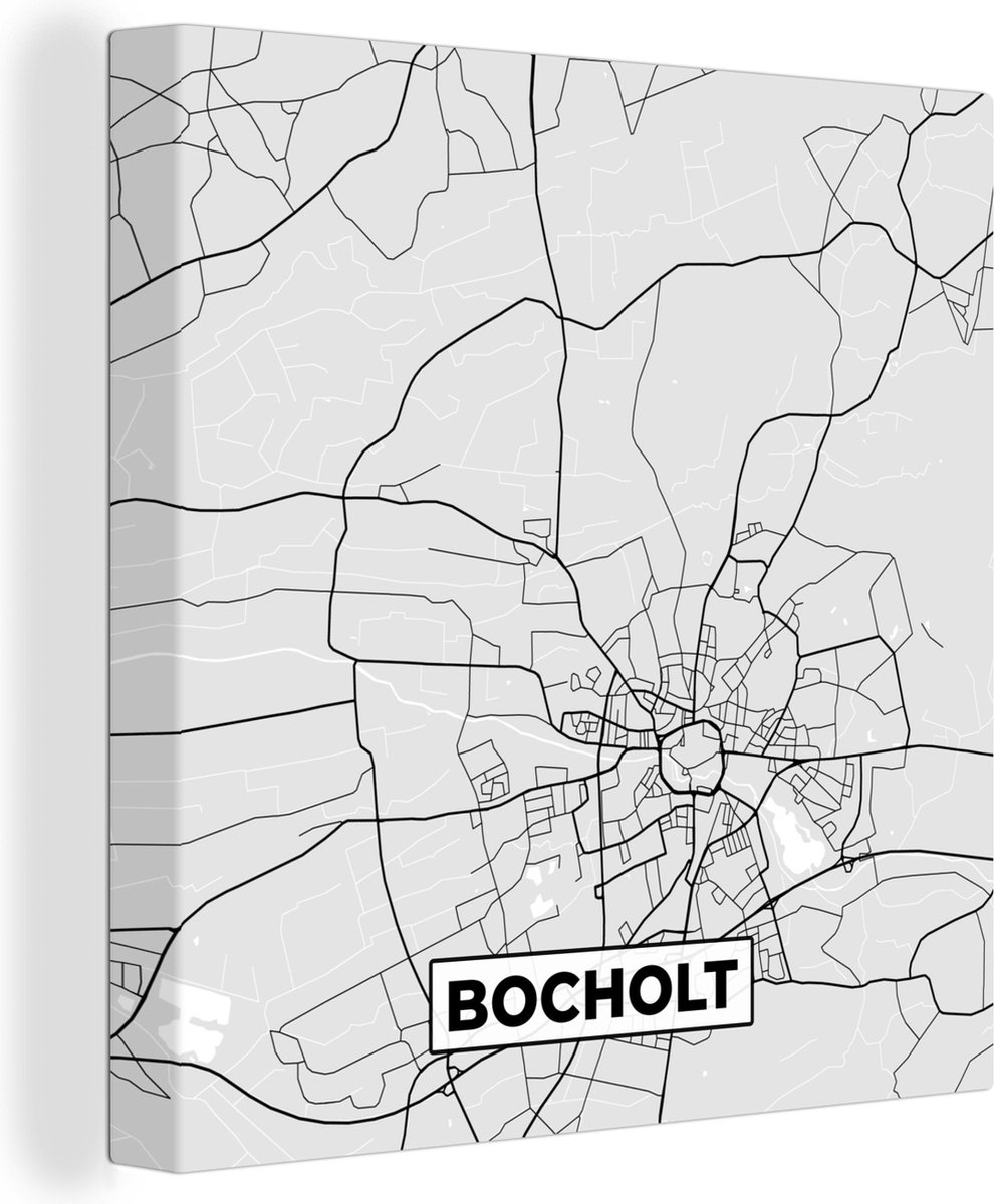 Canvas Schilderij Bocholt - Kaart - Stadskaart - Plattegrond ...