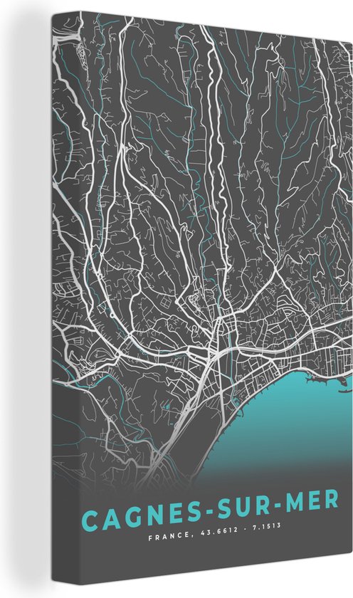 Toile Peinture Plan d'Etage - Carte - Cagnes-sur- Mer - Plan de Ville ...