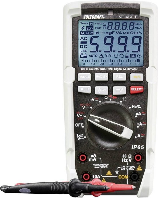 VOLTCRAFT Multimeter Digitaal Sproeidicht (IP65) CAT III 1000 V, CAT IV ...
