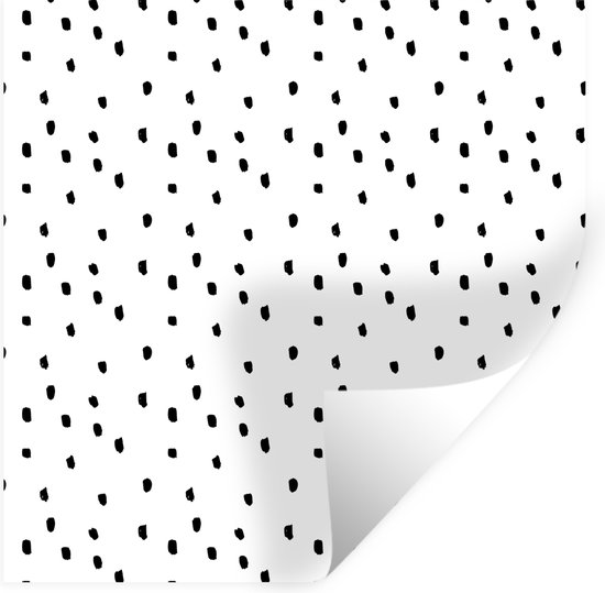 Muurstickers - Sticker Folie - Zwart - Stippen - Design - Wit - 120x120 cm - Plakfolie... | bol