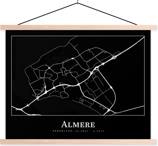 Posterhanger incl. Poster - Schoolplaat - Stadskaart - Almere - Kaart ...