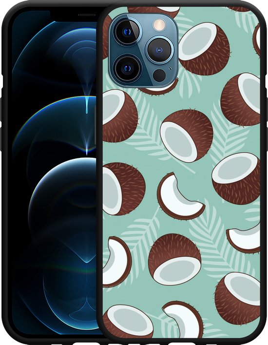 iPhone 12 Pro Max Hoesje Zwart Kokosnoten - Designed by Cazy | bol.com