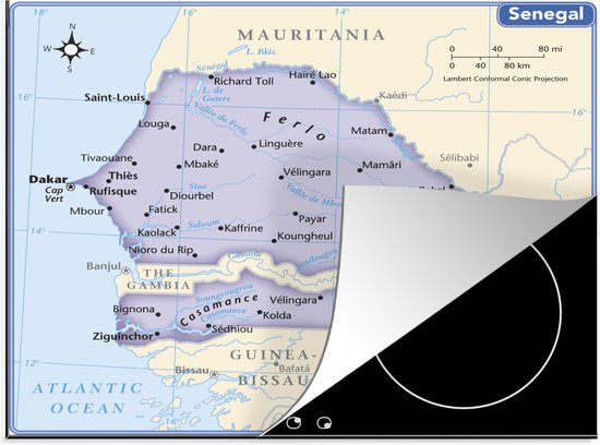 Inductie beschermer - Inductie Mat - tekening van een kaart van Senegal ...