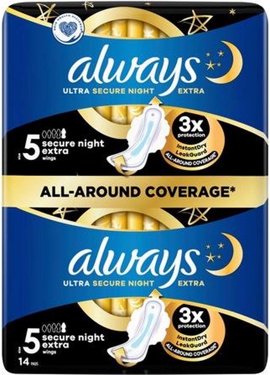 Always Maandverband Ultra Secure Night Wings 14pcs Size 5 | bol.com