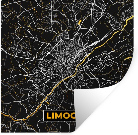 Muurstickers - Sticker Folie - Plattegrond - Limoges - Stadskaart ...