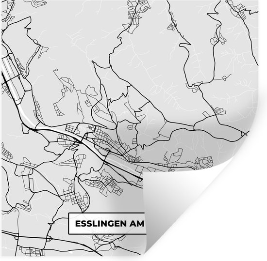 Muurstickers - Duitsland - Plattegrond - Esslingen Am Neckar - Kaart ...