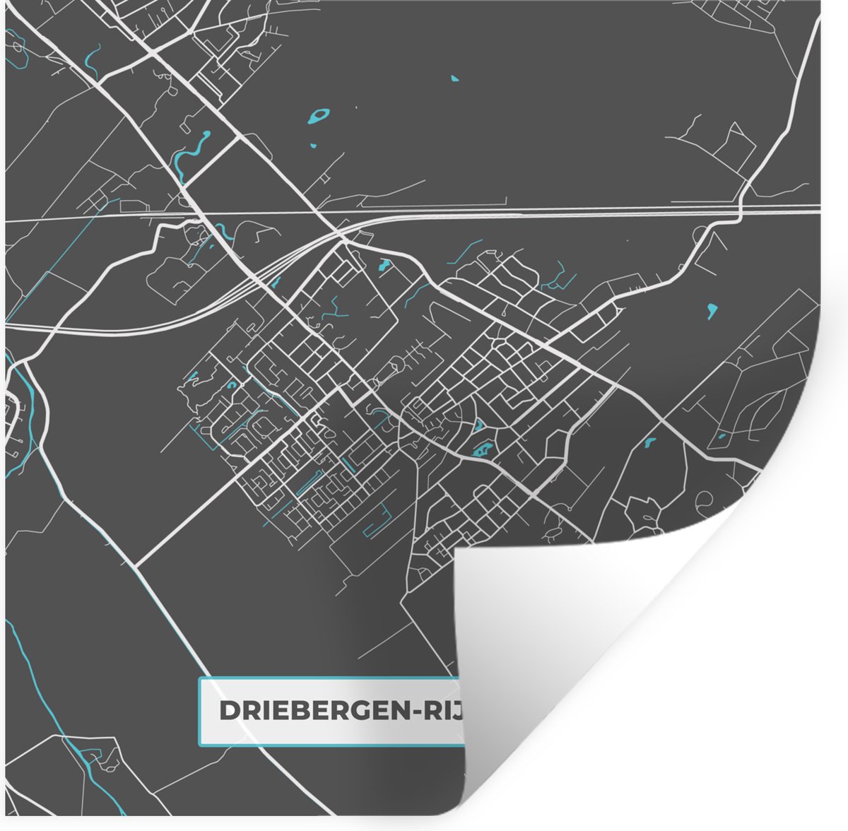 Muurstickers - Kaart - Plattegrond - Driebergen-Rijsenburg - Stadskaart ...
