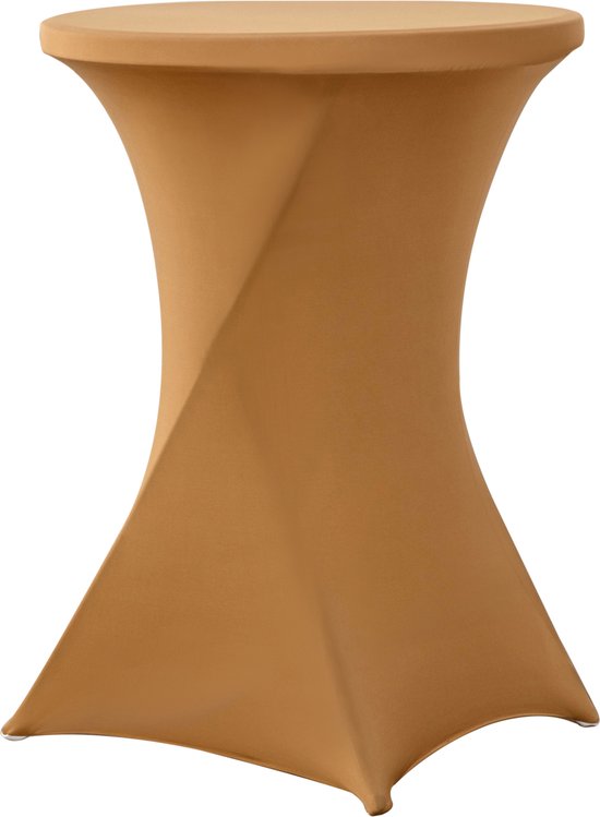 Statafelrok lichtbruin 80 cm - per 2 - partytafel - Alora tafelrok voor statafel -... | bol.com