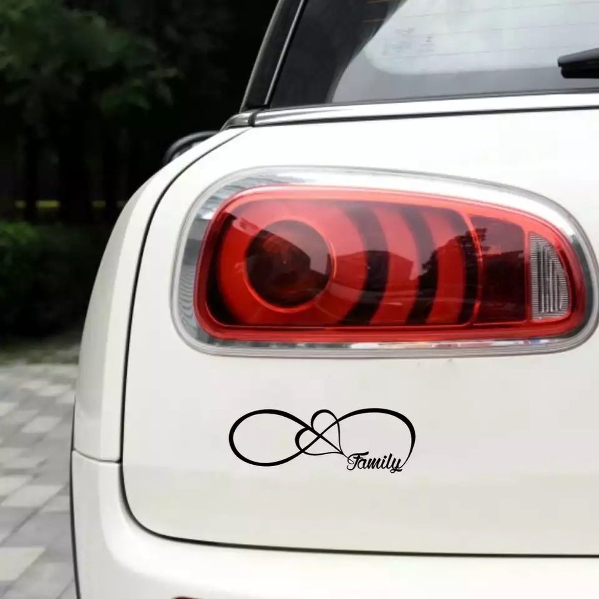 GoedeDoelen.Shop | Auto Sticker Infinity Love Family Zwart ...