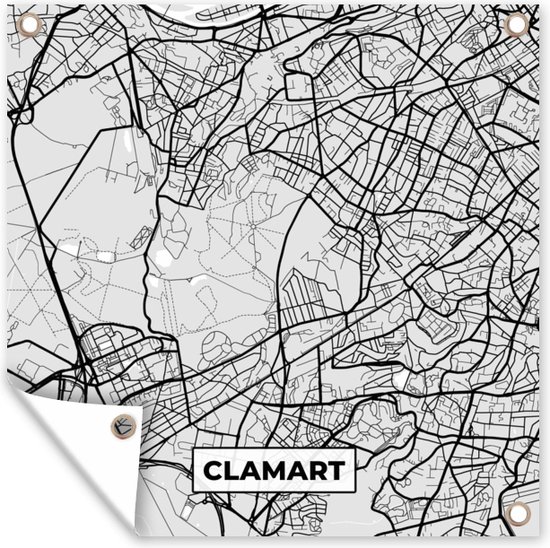 Tuindoek Kaart - Stadskaart - Clamart - Plattegrond - Frankrijk ...