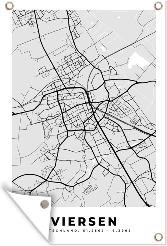 Tuindecoratie Plattegrond - Duitsland - Viersen - Stadskaart - Kaart ...