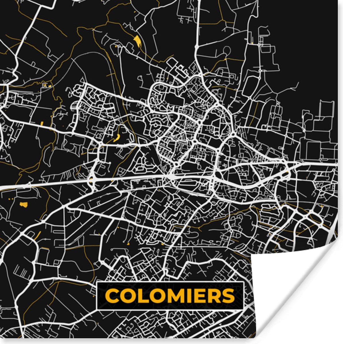Affiche Carte - France - Plan de Ville - Plan - Colomiers - 75x75 cm ...