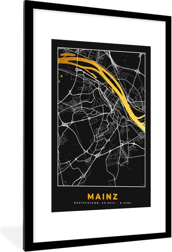 Fotolijst incl. Poster - Mainz - Stadskaart - Plattegrond - Kaart ...