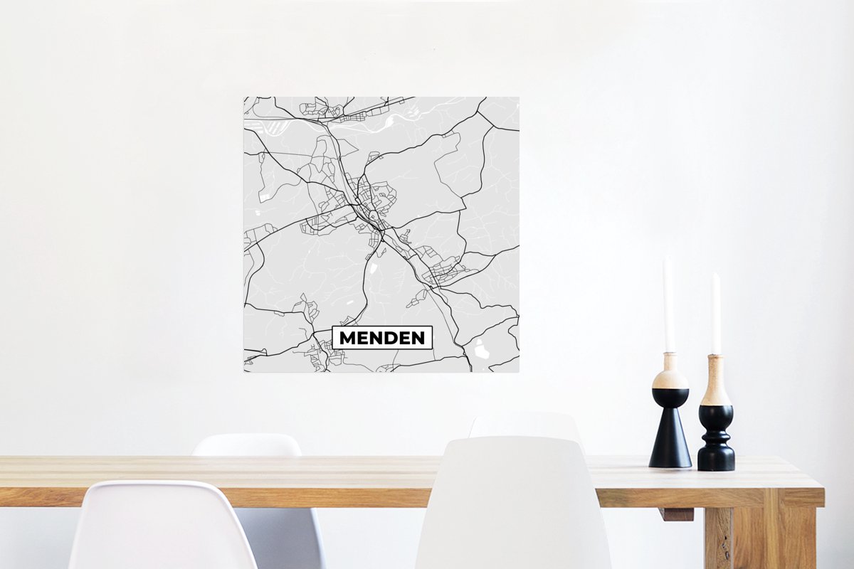 Poster Stadskaart - Duitsland - Menden - Kaart - Plattegrond - 50x50 cm ...