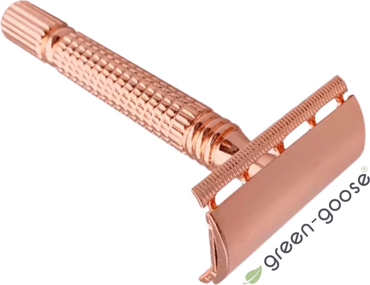 green-goose® Scheerpakket | Safety Razor Klassiek Scheermes Rozegoud ...