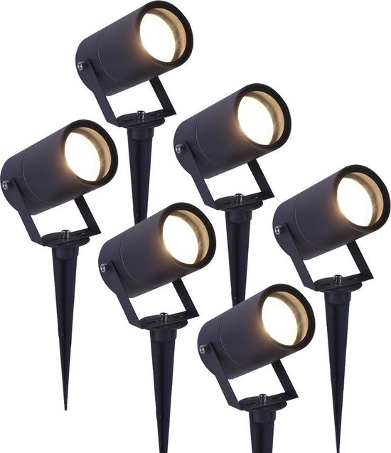 6x HOFTRONIC Spikey - Tuinspot voor buiten - LED - Antraciet - 4000K ...