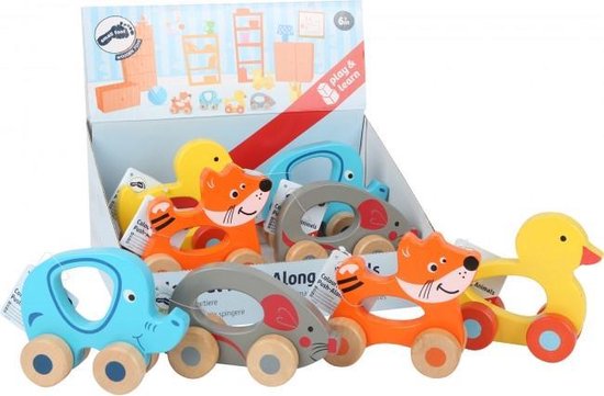 small foot - Colourful Push-along Animals Display | bol