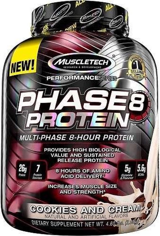 Muscletech Phase 8 - 8 hour Protein - Eiwitshake / Proteïne Poeder ...