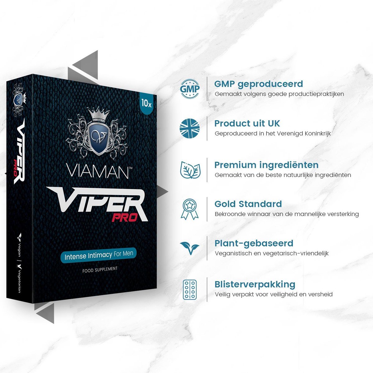 Viaman Viper Pro - Natuurlijke Erectiepil voor betere prestaties - 10 ...