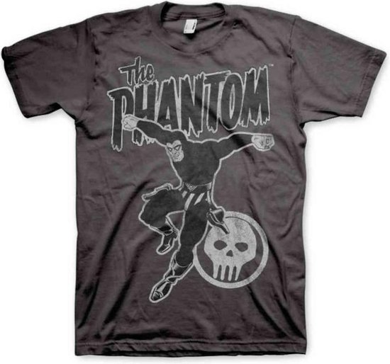 The Phantom Heren Tshirt -L- Jump Distressed Grijs | bol.com