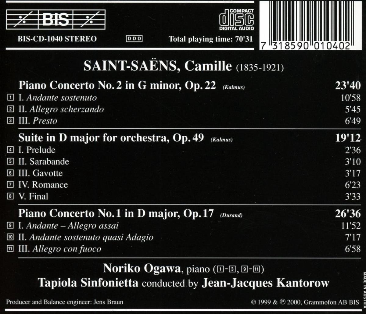 Noriko Ogawa, Tapiola Sinfonietta, Jean-Jacques Kantorow - Saint-Saëns: Piano... | bol.com