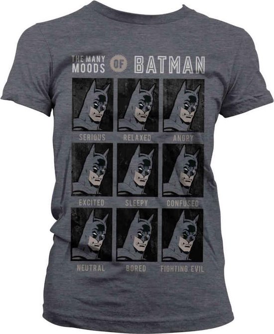 DC Comics Batman Dames Tshirt -XL- The Many Moods Of Batman Grijs | bol