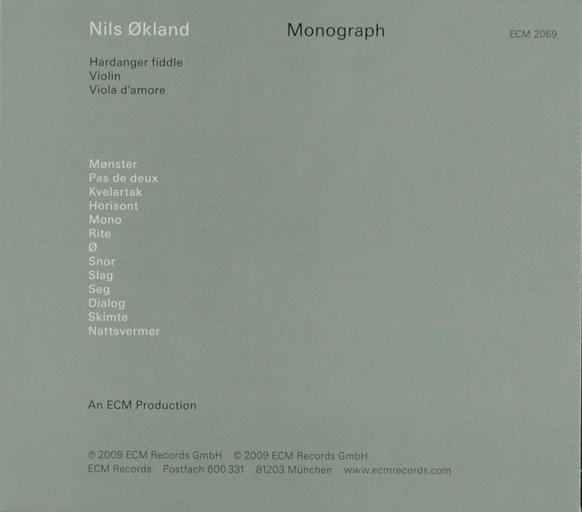 Nils Økland - Monograph (CD), Nils Okland | Muziek | bol