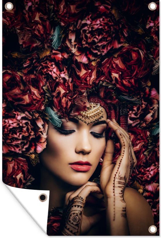 Posters de jardin extérieur Femme - Fleurs - Henné - Portrait - 60x90 ...