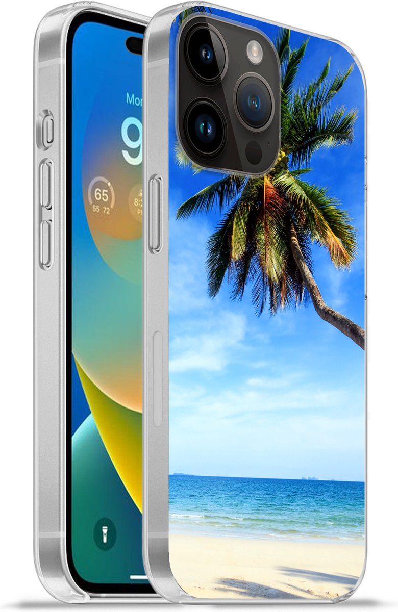 Apple iPhone 14 Pro Max hoesje - Palmbomen - Strand - Zee - Siliconen ...